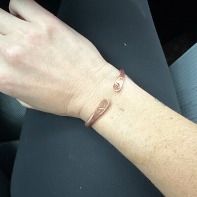 Thick Copper Bangle With Letter Number Symbol Engraving Bracelet ...