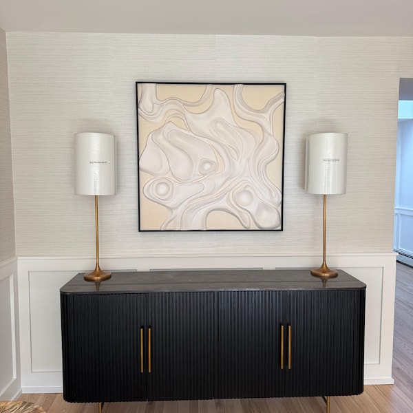 Sculptured Art Painting Beige Art Sculpture Textured Wall Decor Wood ...