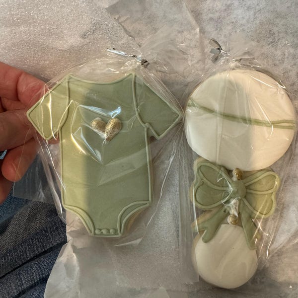 Cute Pastel Light Baby Cookies Handmade Organic Natural Sage Green Pink ...