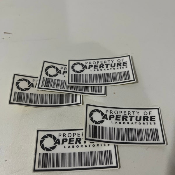 Property of Aperture Laboratories Sticker, Label, Product Barcode ...