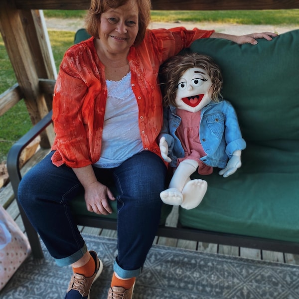 GIRL PUPPET Ruddy-cheeked Cute - Professional Hand Rod Puppet - Full ...
