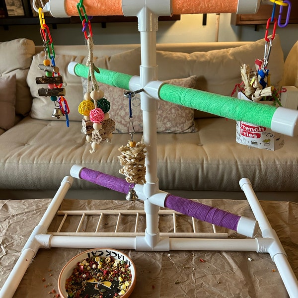 Deluxe Large 3/4 PVC Parrot Perch Stand Play Gym 24 - Etsy