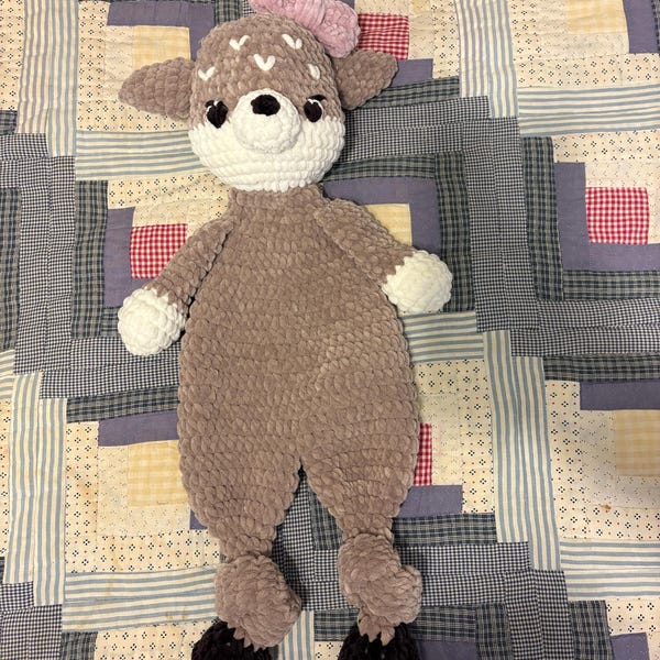 Crochet Deer Snuggler Pattern Deer Lovey Pattern Cute Animal Plushie ...
