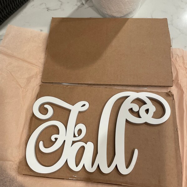 Fall Wood Word Cutout, Laser Cut Autumn Decorations, Fall Sign Script ...