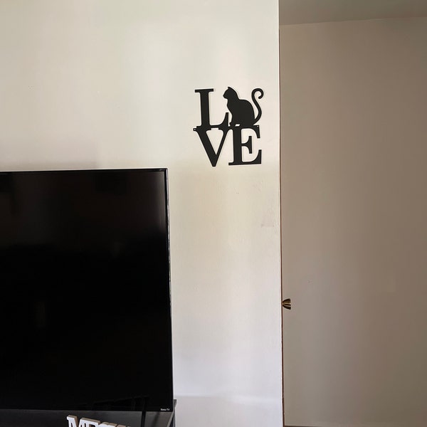 Cat Love Metal Sign, Cat Sign, Cat Gift, Pet Gift, Cat Decor, Pet Decor ...