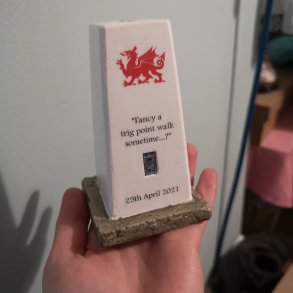 Personalised OS Trig Point Model - Plain White With Your Choice of Text ...