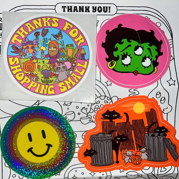 Happy Face Sparkle Sticker...sticker... 90s...rave...acid...pride ...
