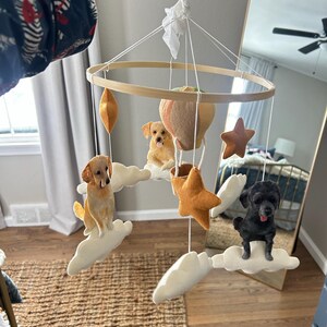 Custom Dog Baby Mobile, Personalized Baby Nursery, Puppy Baby Mobile ...