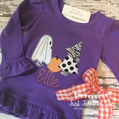 Halloween Bonnets Ghost and Witch Vintage Style Applique - Etsy