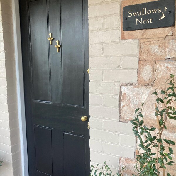 Engraved Emerald Green Ceramic Wall Tile Address Sign Irish Handmade ...