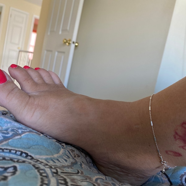 Dainty Sterling Silver Cain Anklet #829 - Etsy