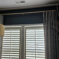 Brass-colored Curtain Rods, Metal Curtain Rods, One Piece Curtain Rods ...