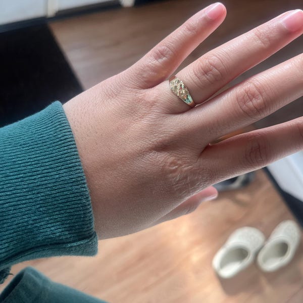 10k & 14k Solid Gold Vintage Nugget Smashing Band Ring Gift for Men ...