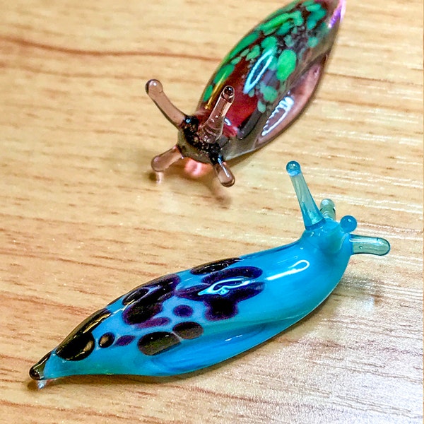 Spotted Slug Glass Sculpture GLASS SLUG Lampwork Glass Animals ...