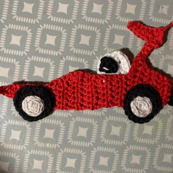 Racing Car Crochet Applique Pattern Instant Pdf Download - Etsy