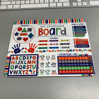 PRE-K Learning Board Traditional Educational Boards With Alphabet ...