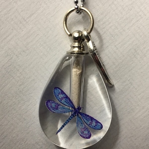 Crystal Glass Butterfly Bottle Angel Wing Necklace Cremation | Etsy