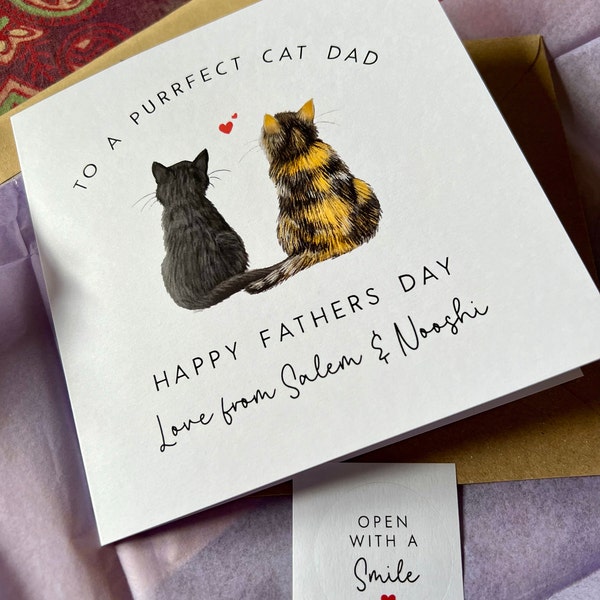 Personalised Choose the Cats Father's Day Card, From Two Cats, for Cat ...