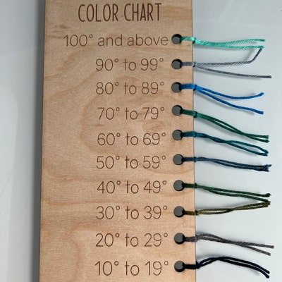 Temperature Blanket Color Chart, Reusable Wood Card, Crochet Blanket ...