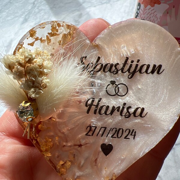Engraved Baby Shower Favors for Guests, Floral Resin Magnet Favors ...