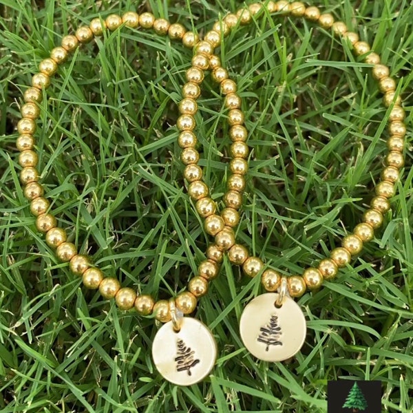 Tree Charm, Pine Tree Charm, Evergreen Charm, Nature Charm, Round ...