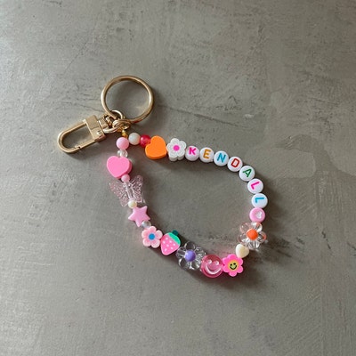 Custom Beaded Keychain Personalized Y2K Keychain 90s Keychain Colorful ...