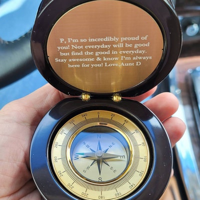 Inspiring Message Engraved Navigator Compass, Personalized Graduation ...