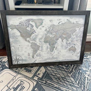 World Map Push Pin USA National Parks Included Illustrated | Etsy