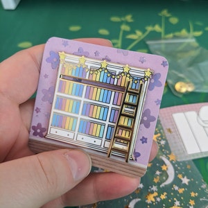 Rainbow Bookshelf Sliding Enamel Pin Book Lover Bibliophile - Etsy