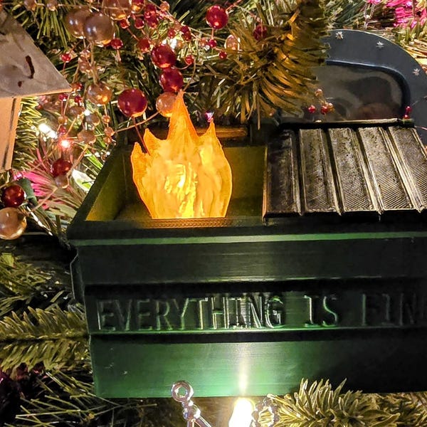 Flickering LED Dumpster Fire - Etsy