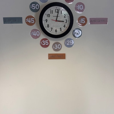 BOHO RAINBOW Clock Numbers Neutral Rainbow Classroom Decor - Etsy