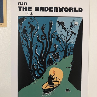 The Underworld Print Travel Poster Greek Mythology Print - Etsy UK