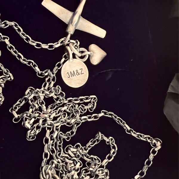 Mens Long Chain Necklace With Airplane Pendant, Chain Necklace Men ...