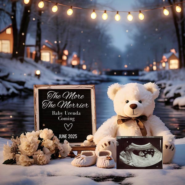 Christmas Theme Pregnancy Announcement, Due in December, Pregnancy ...