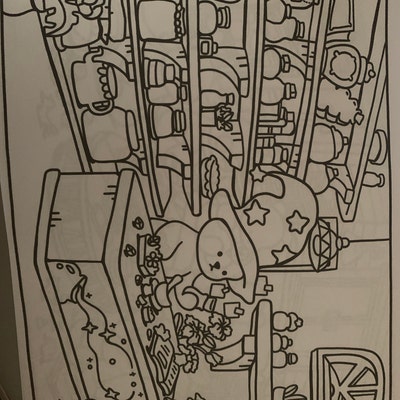 Adult Coloring Page : Cozy Bear Cafe - Etsy