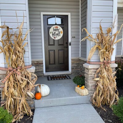 Front Door Decor Happy Fall Y'all Door Sign Fall Door - Etsy