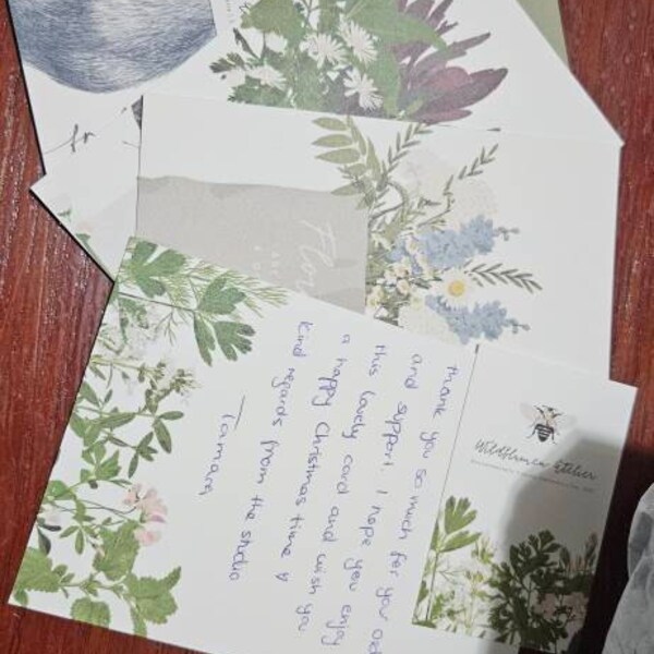 Easter Postcard Flower Wreath, Hand-drawn Botanical Drawing With Saying ...