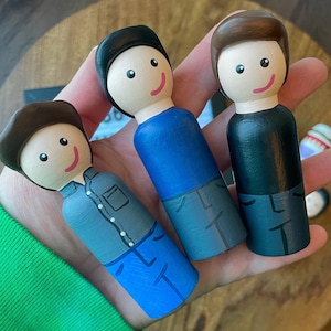6pcs Giant Peg Dolls 4inch Peg People Peg Family Doll - Etsy