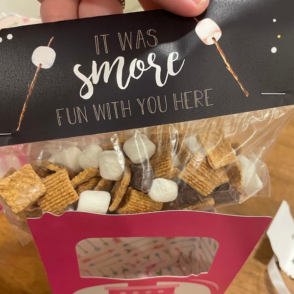 Smores Camping Party Favor Bag Toppers – Backyard Theme Party - Smores ...