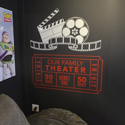 Personalized Family Movie Theater Ticket Decal Wall Decal Custom Vinyl ...