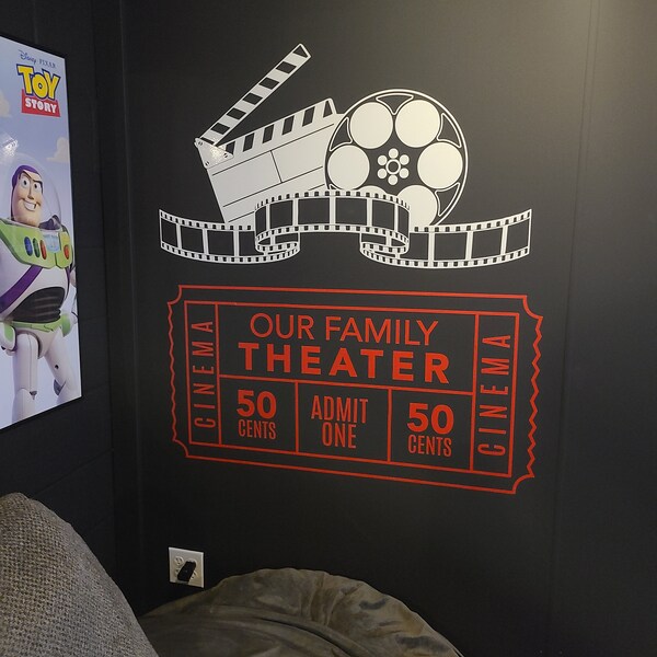 Personalized Family Movie Theater Ticket Decal - Wall Decal Custom ...
