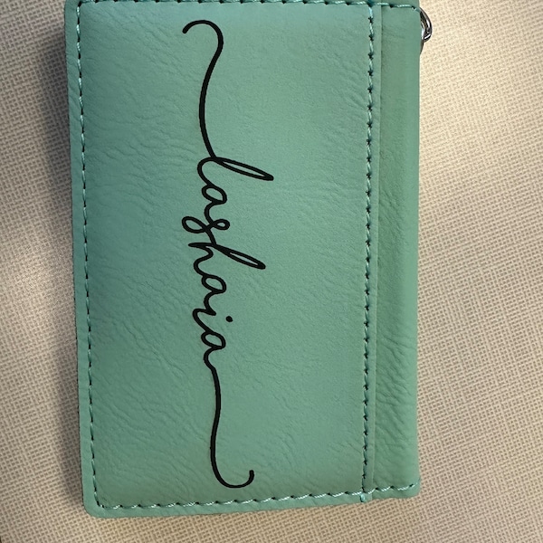 Personalized Keychain Wallet, Custom ID Holder, Leather Wallet, Gift ...