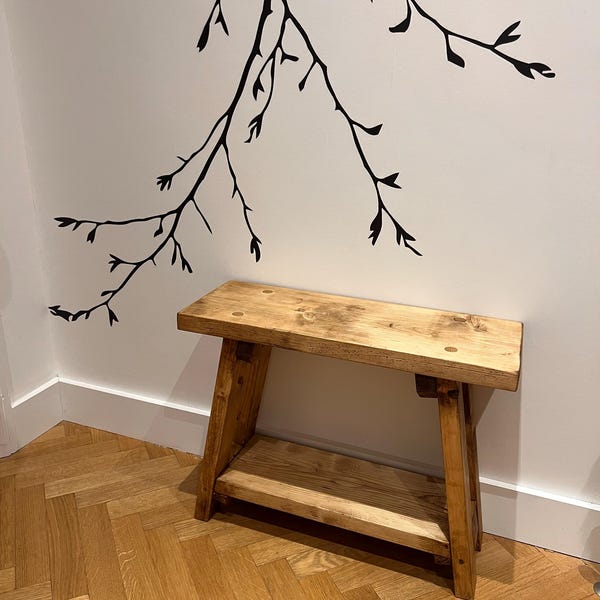 Rustic Reclaimed Wooden Hall Bench/trestle Bench/farmhouse Bench Hand ...