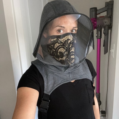 Face Shield Reusable, Halloween Costume Women, Hooded Face Shield, Face ...