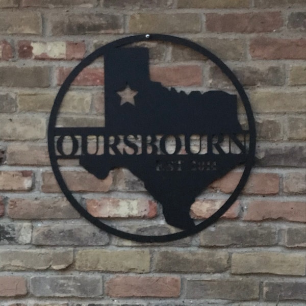Custom Texas Metal Sign, Last Name Metal Sign, Metal Established Family ...