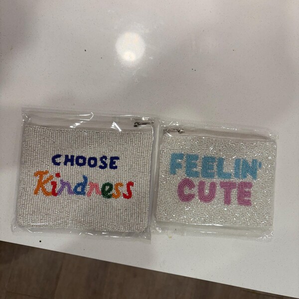 Preppy Coin Purse Beaded Bag Custom Purse Beaded Wallet Coin Pouch ...