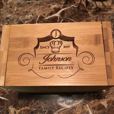 Personalized Wood Recipe Box Engraved Recipe Box Custom Wood - Etsy