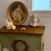 Detailed Antique White Dollhouse Rabbit Figurines 1:12 Miniature Modern ...