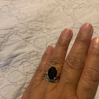 Ruby Ring/ Sterling Silver/ 20ct Big Huge Square Cut Simulated Red Gem ...