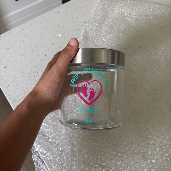 Birth and Delivery Tracking Jar With Beads- Personalized for Labor ...